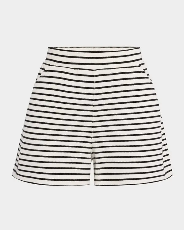 Veronica Beard Brighton Stripe Pull-on Shorts - Doveblack