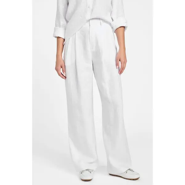 Guess High-waisted Wide-leg Linen Pants