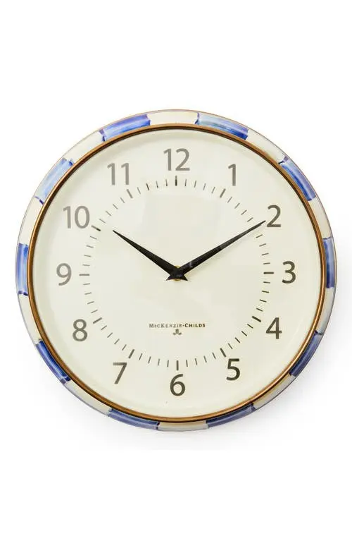 MACKENZIE-CHILDS Royal Check School Wall Clock