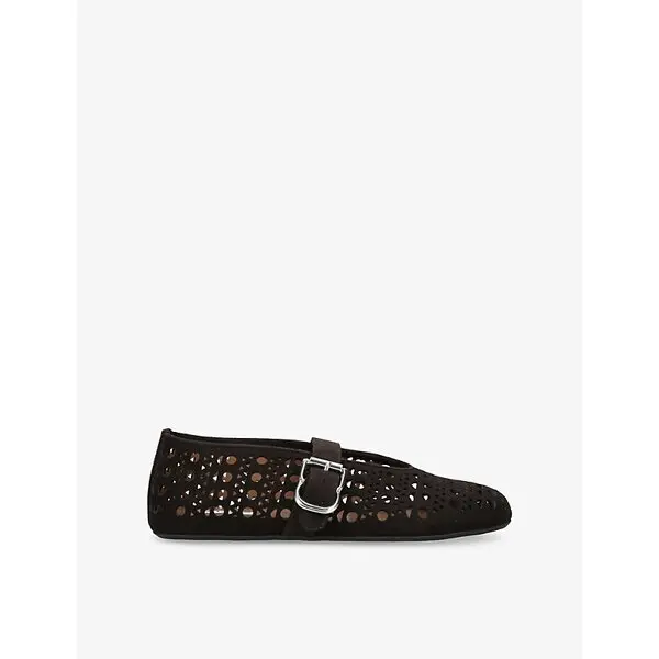 AZZEDINE ALAIA Vienne Suede Ballet Flats
