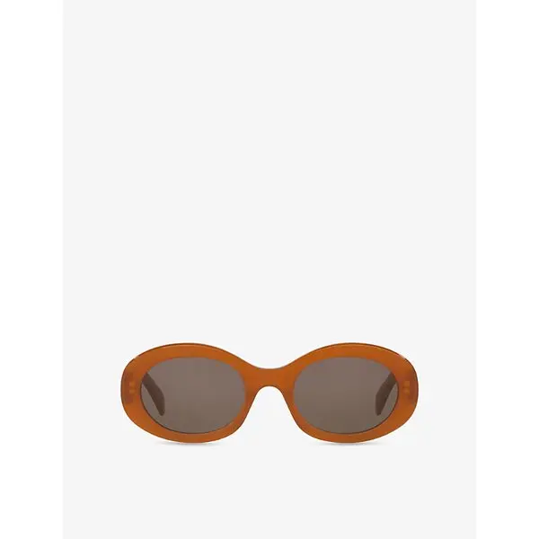 Celine Oval-frame Acetate Sunglasses - Brown