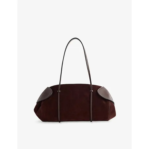 NEOUS Berenices Baguette Leather Shoulder Bag - Dark Chocolate