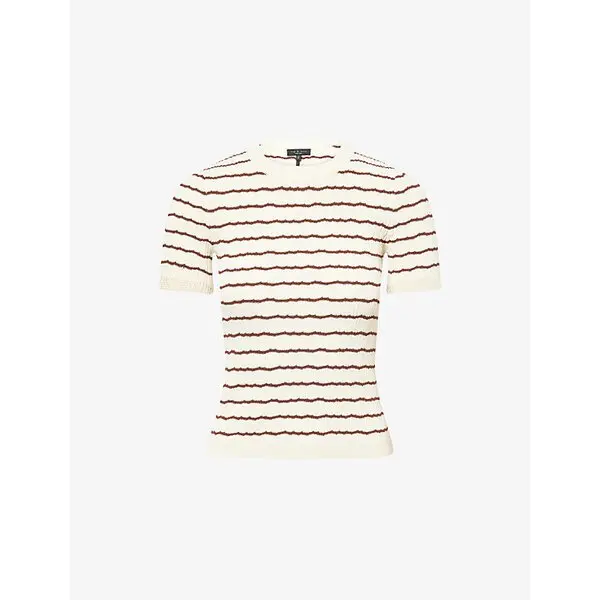 Rag & Bone Chiara Striped Ribbed Knit Top