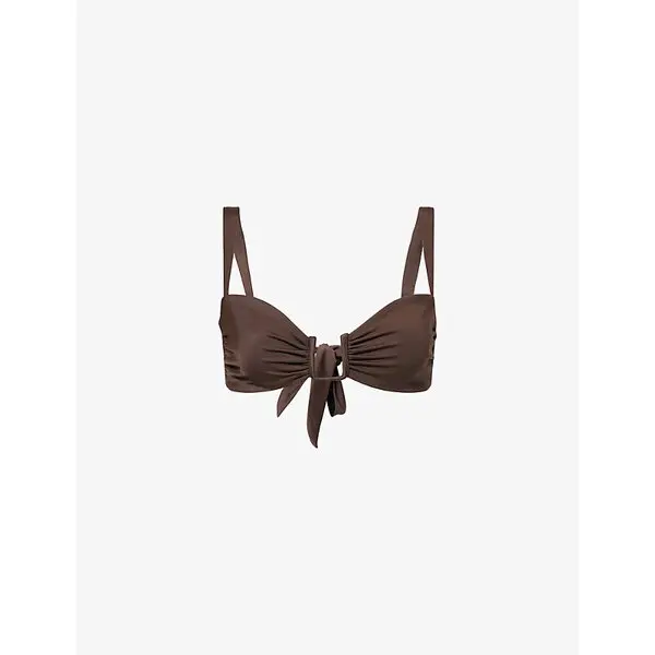AWAY THAT DAY Cannes Balconette Bikini Top - Espresso/ivory