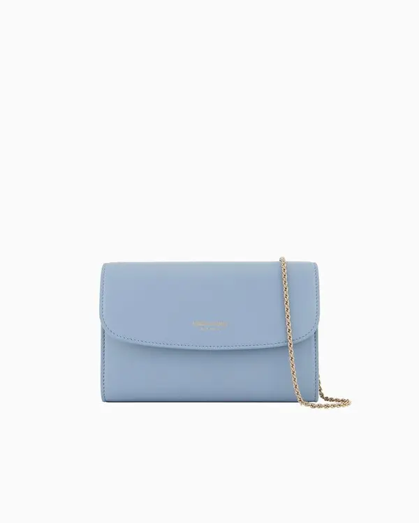 Giorgio Armani La Prima Clutch Bag With Chain Strap - Light Blue