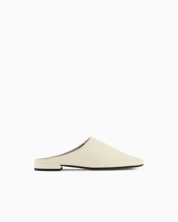 Giorgio Armani X 10 Corso Como Calfskin Mules - White