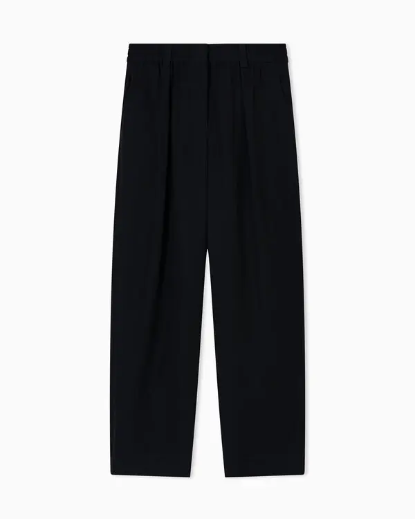 Giorgio Armani Technical-cady Straight Trousers - Black