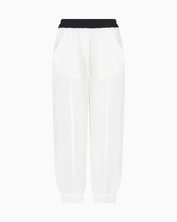 Giorgio Armani Linen-blend Mesh Trousers - White