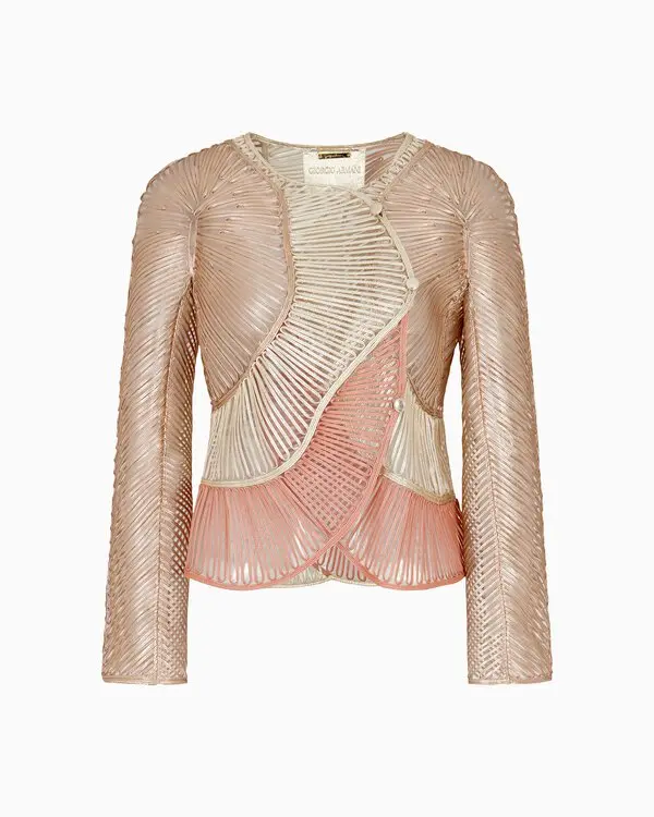 Giorgio Armani Pearlised Nappa-leather Jacket - Patterned