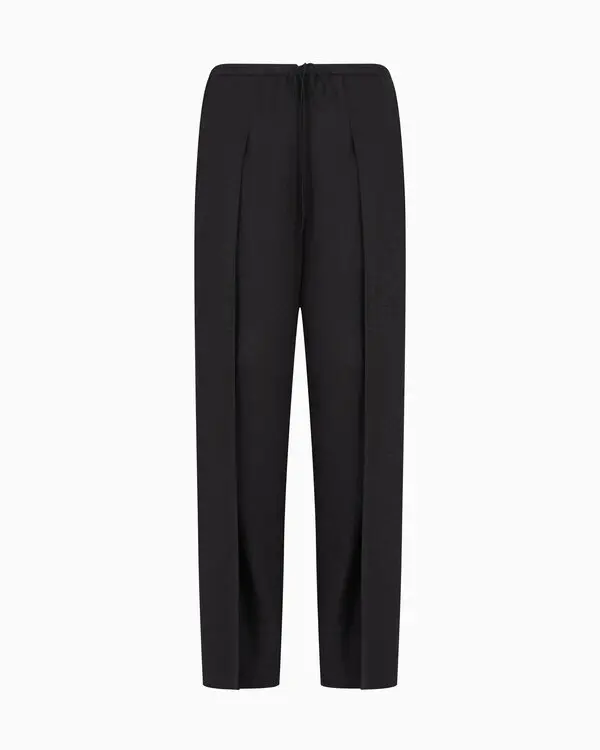 Giorgio Armani Hemp Jersey Relaxed-fit Trousers - Black