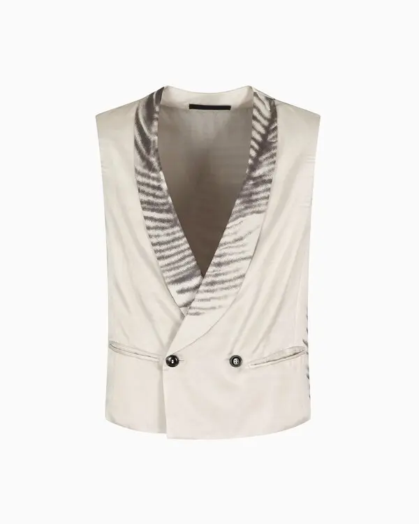 Giorgio Armani Printed Cupro Double-breasted Waistcoat