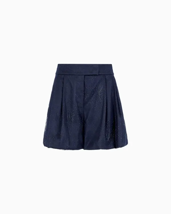 Giorgio Armani Silk Shorts With Rhinestone Embroidery - Patterned