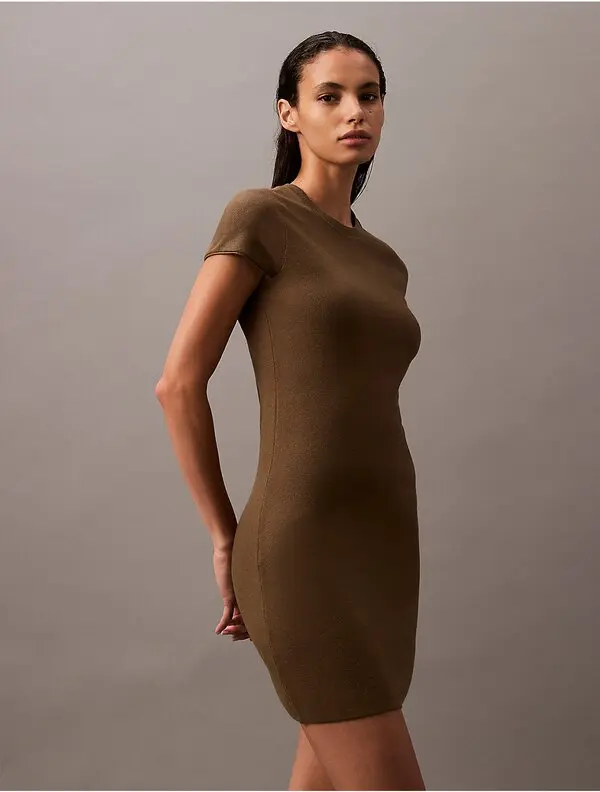 Calvin Klein Tech Knit Mini Dress In Tarmac - 50% Off | Editorialist