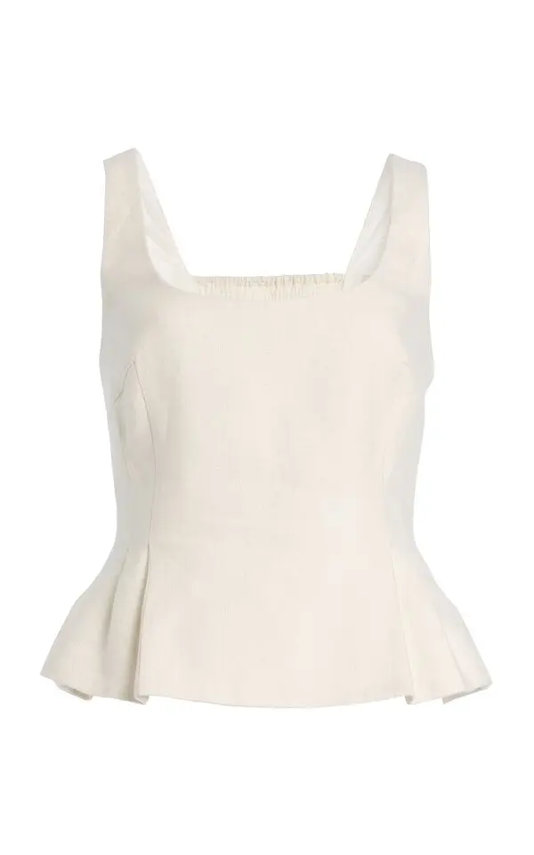 Posse Rosalie Linen Top - White