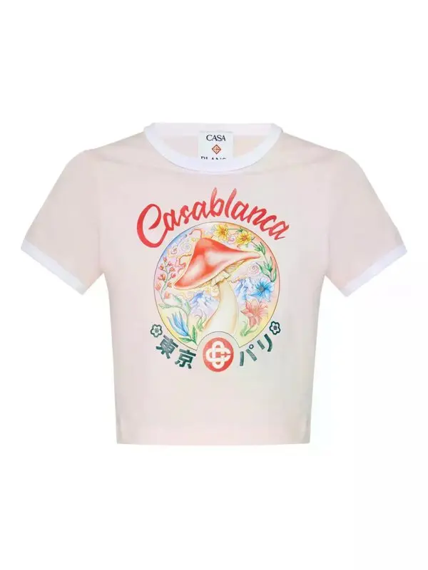 Casablanca Mushroom Graphic Cropped T-shirt