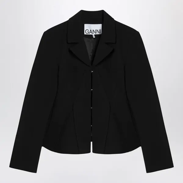 GANNI Single-breasted Crêpe Jacket