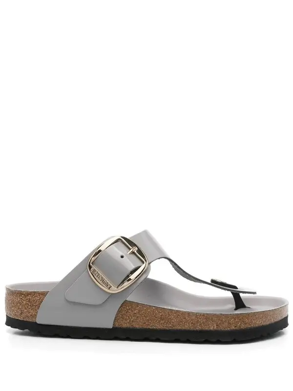 BIRKENSTOCK Gizeh Big Buckle Natural Leather Sandals - Shine Stone Coin
