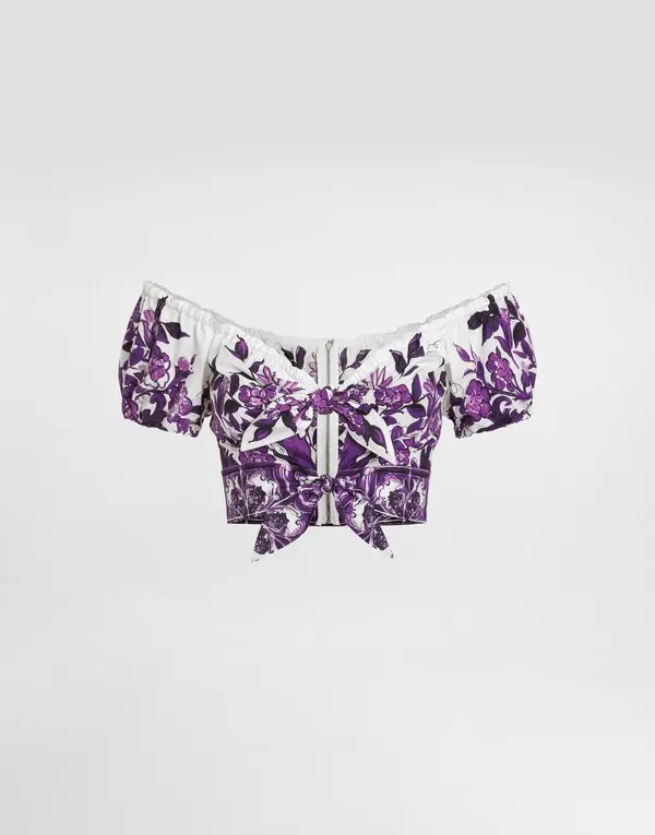 Dolce & Gabbana Majolica-print Poplin Top - Multicolor