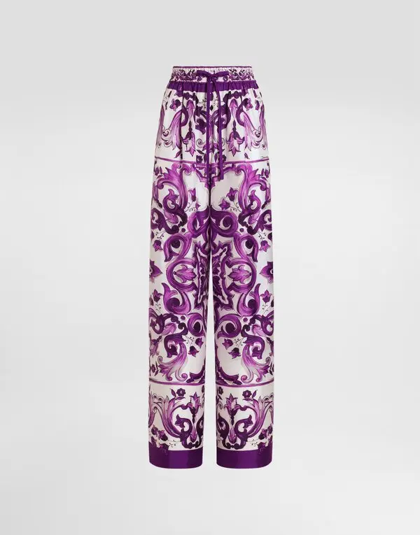 Dolce & Gabbana Majolica-print Twill Trousers - Multicolor