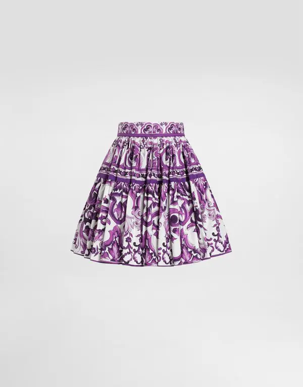 Dolce & Gabbana Majolica-print Poplin Short Skirt - Multicolor