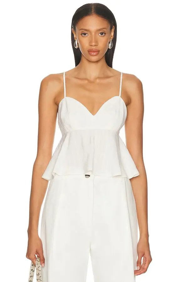 Matthew Bruch Sweet Heart Crop Top - White Stripe