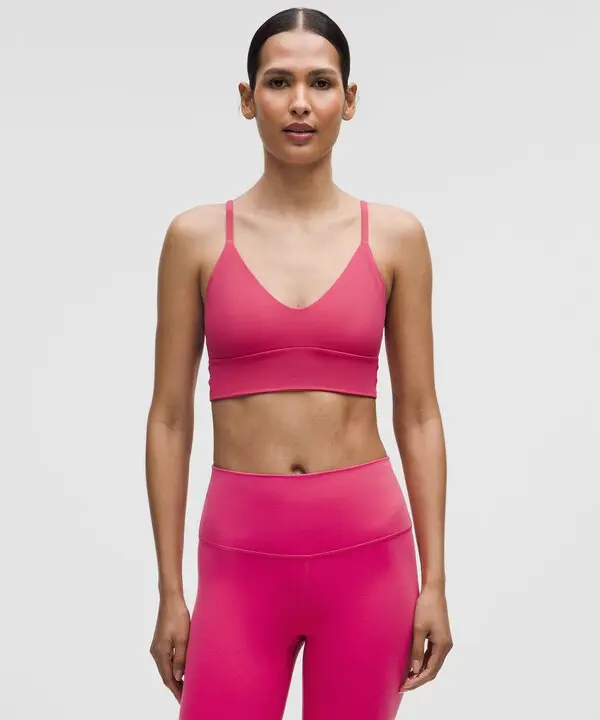 Lululemon Focuser Scoop-neck Bra Nulu - Raspberry Coulis