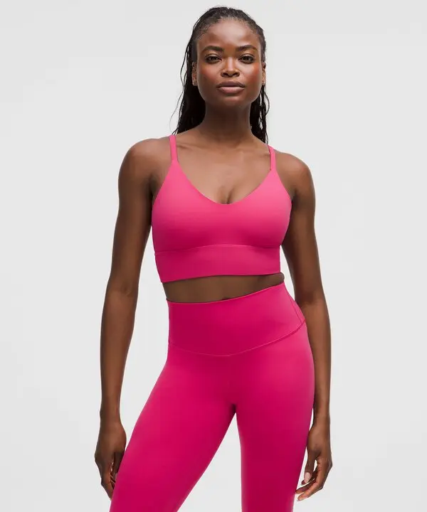 Lululemon Focuser Scoop-neck Bra Nulu - Raspberry Coulis