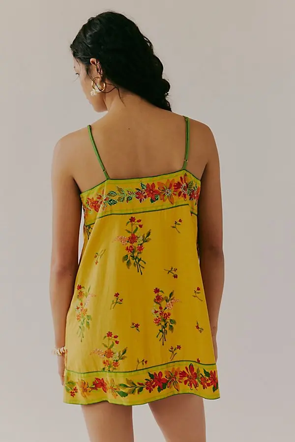BALI Floral Mini Dress - Yellow