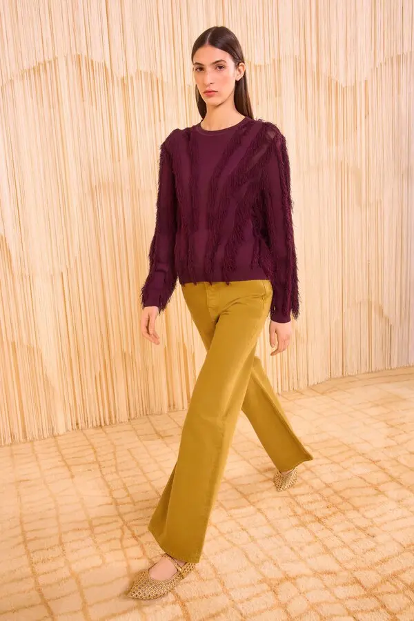 Ulla Johnson Aubree Long Sleeve Knit Pullover - Mahogany