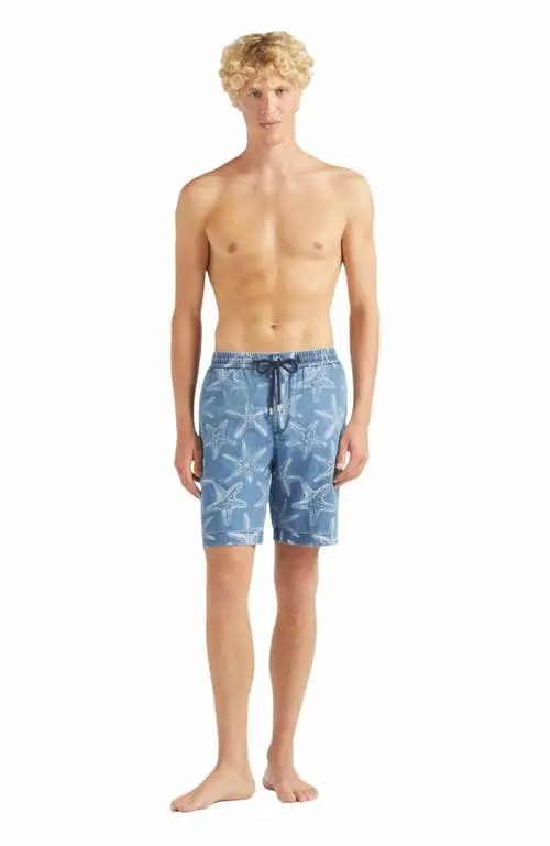 Vilebrequin Starfish Light Denim Bermuda Shorts - Bleach Denim W4