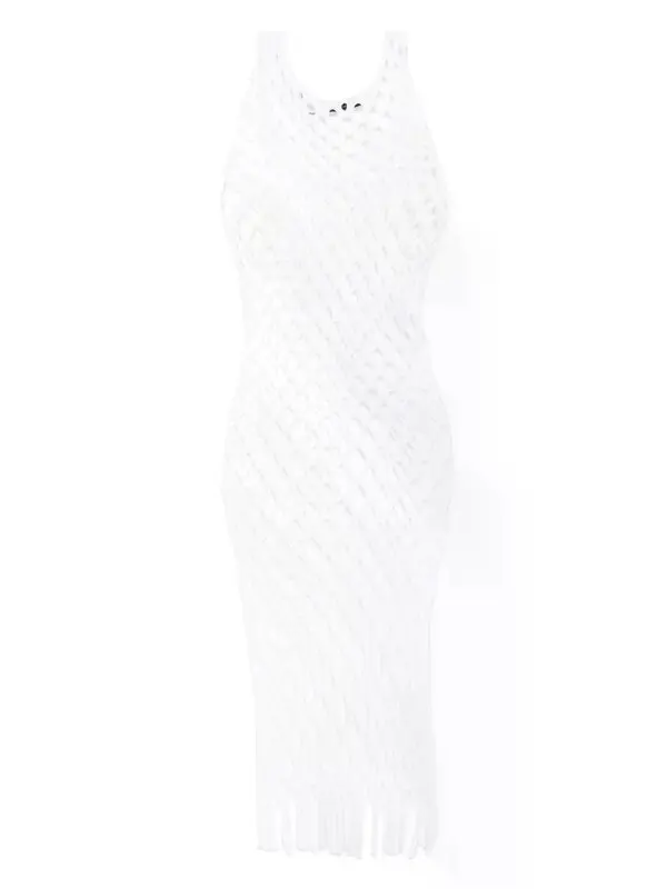 Christopher Esber Knitted Mesh Tank Dress - White