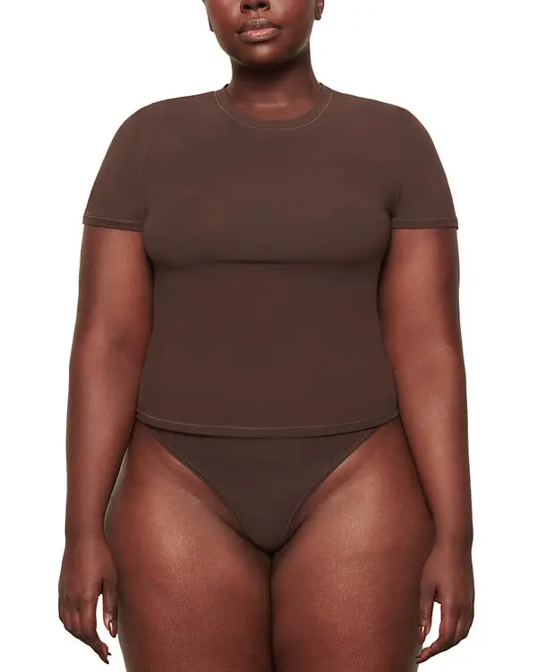 SKIMS Fits Everybody Short Sleeved Tee - Cocoa