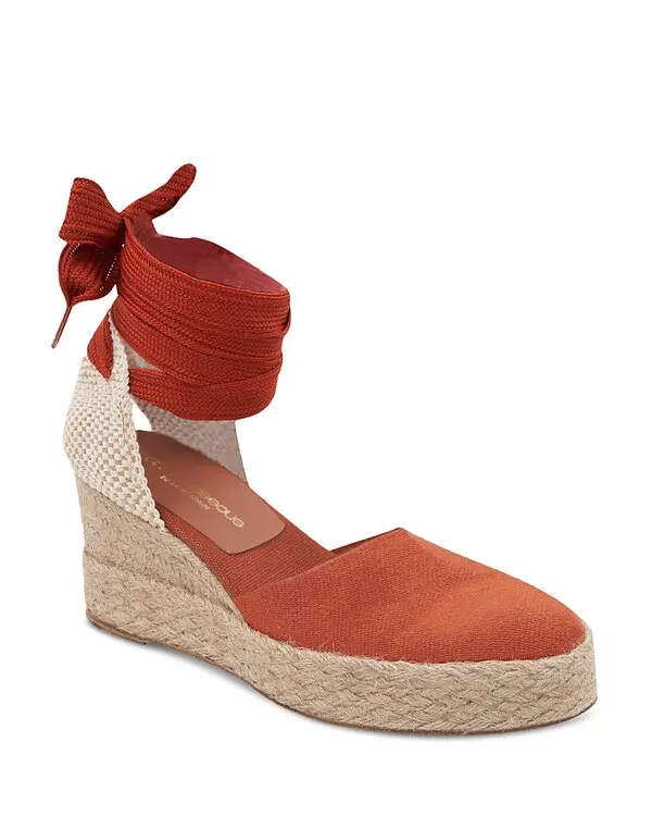 Andre Assous Payton Espadrille Wedge Pumps - Brick Canvas