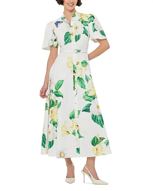 LEO LIN Bianca Short Sleeve Midi Dress - Joie Snow