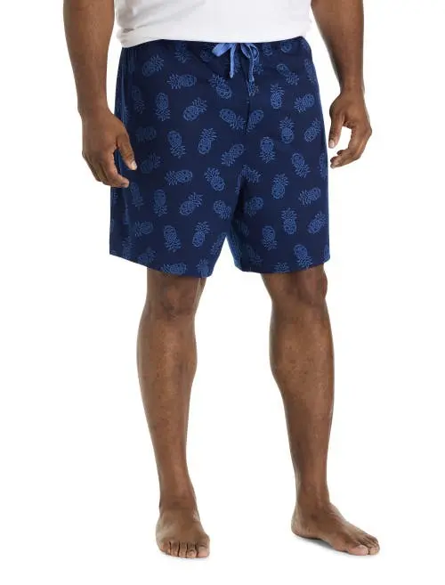 HARBOR BAY BY DXL Big & Tall Pineapple Skull Lounge Shorts