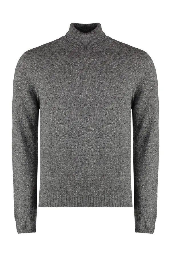 THE (ALPHABET) Cashmere Blend Turtleneck Sweater - Grey