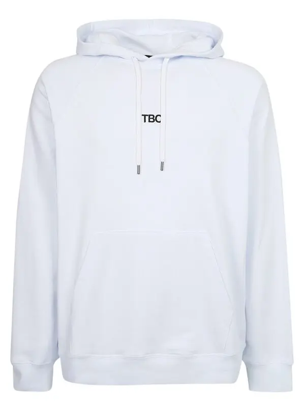 14 BROS Logo Drawstring Hoodie - White