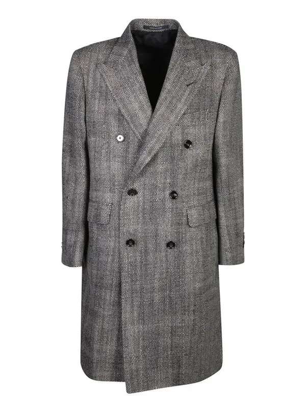 Tagliatore Double-breasted Wool-blend Coat - Black