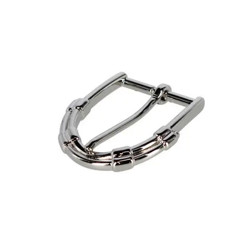 Trafalgar 35mm Italian Solid Brass Mini-horseshoe Harness Belt Buckle - Shiny Nickel