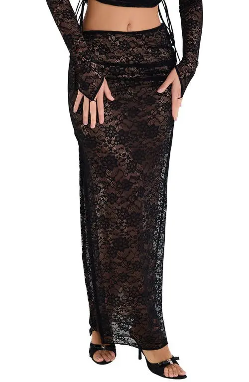 MISTRESS ROCKS Maxi Skirt With Ruffle Trim