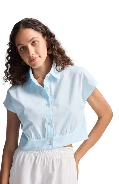 REISTOR Oversized Cropped Shirt - Summer Blue