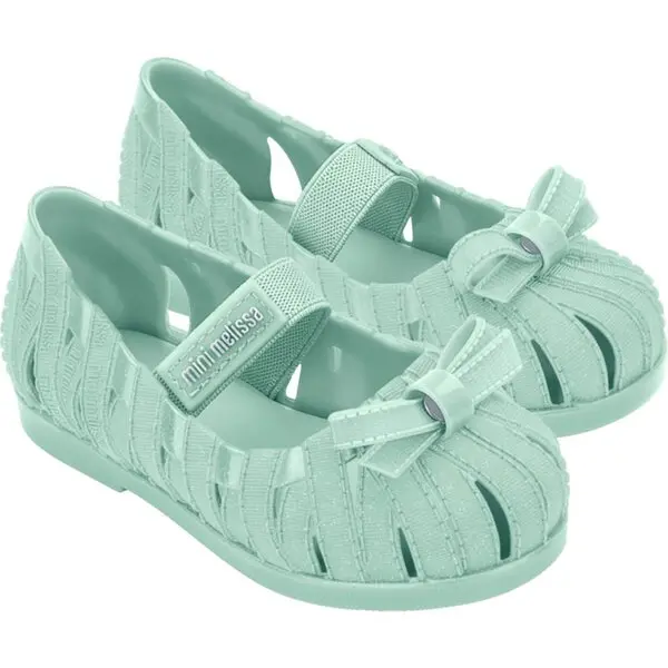 Melissa M Lover Ballerina Flat - Glitter Green