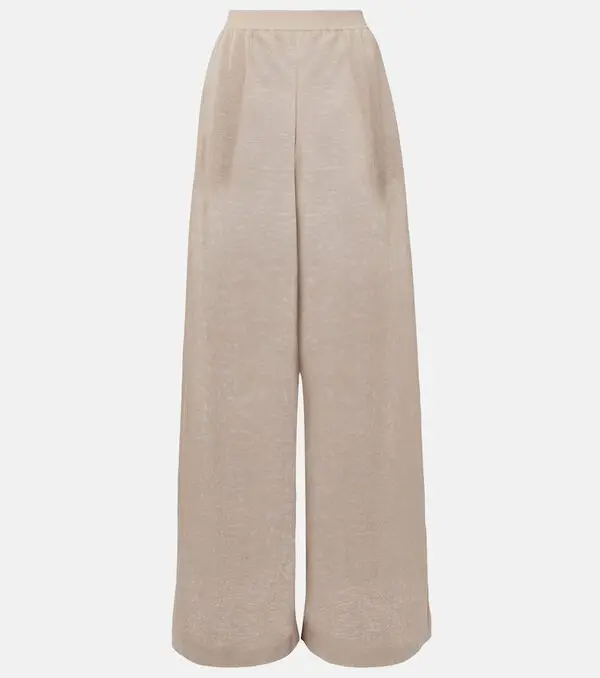 Alaïa Linen And Silk Wide-leg Pants