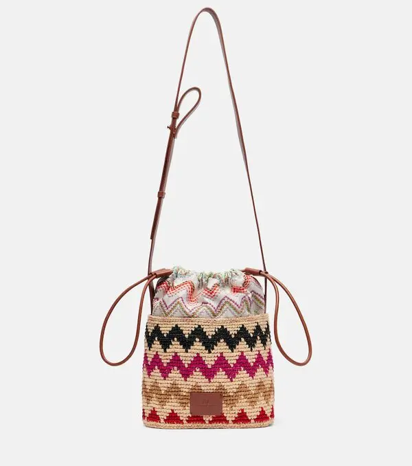 Missoni Zigzag Raffia Bucket Bag - Multicoloured