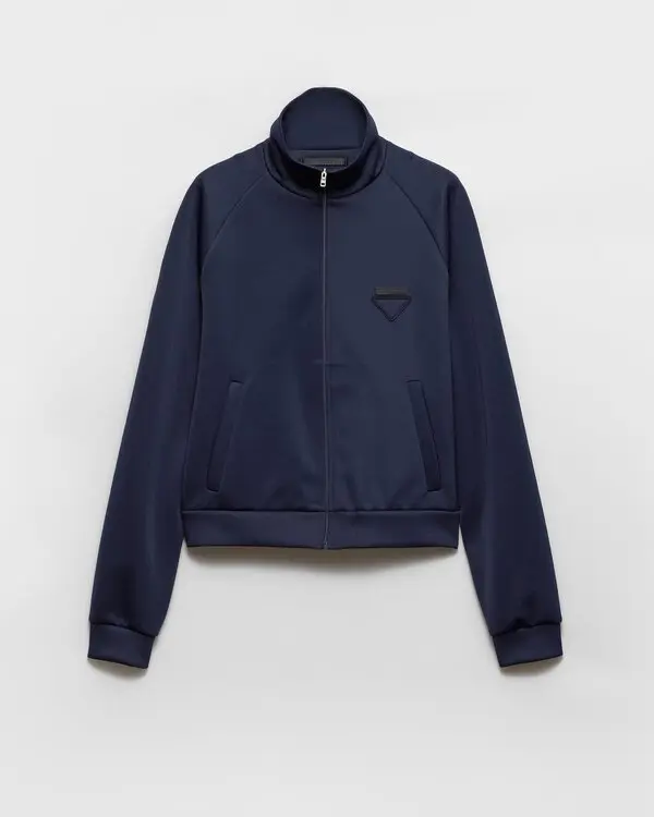 Prada Zippered Technical Fabric Jacket - Navy