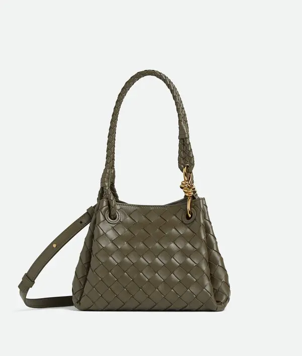 Bottega Veneta Small Intrecciato Leather Parachute Shoulder Bag - Cypress