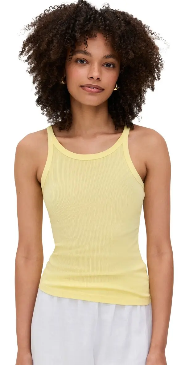JAMES PERSE Ribbed Cami Tank - Yellow Cake