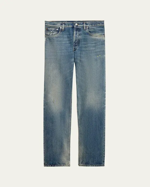 Prada Distressed Straight Leg Denim Pants