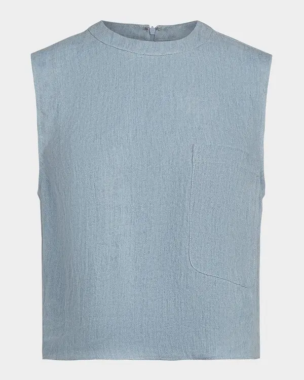 TWP Cropped Hemp Muscle Tank - Ltblue