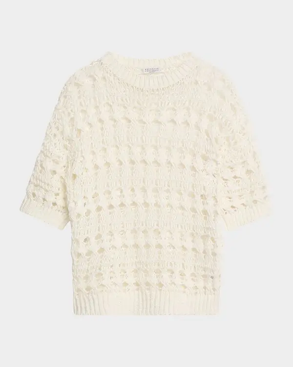 Brunello Cucinelli Openwork Knit Top - Panama